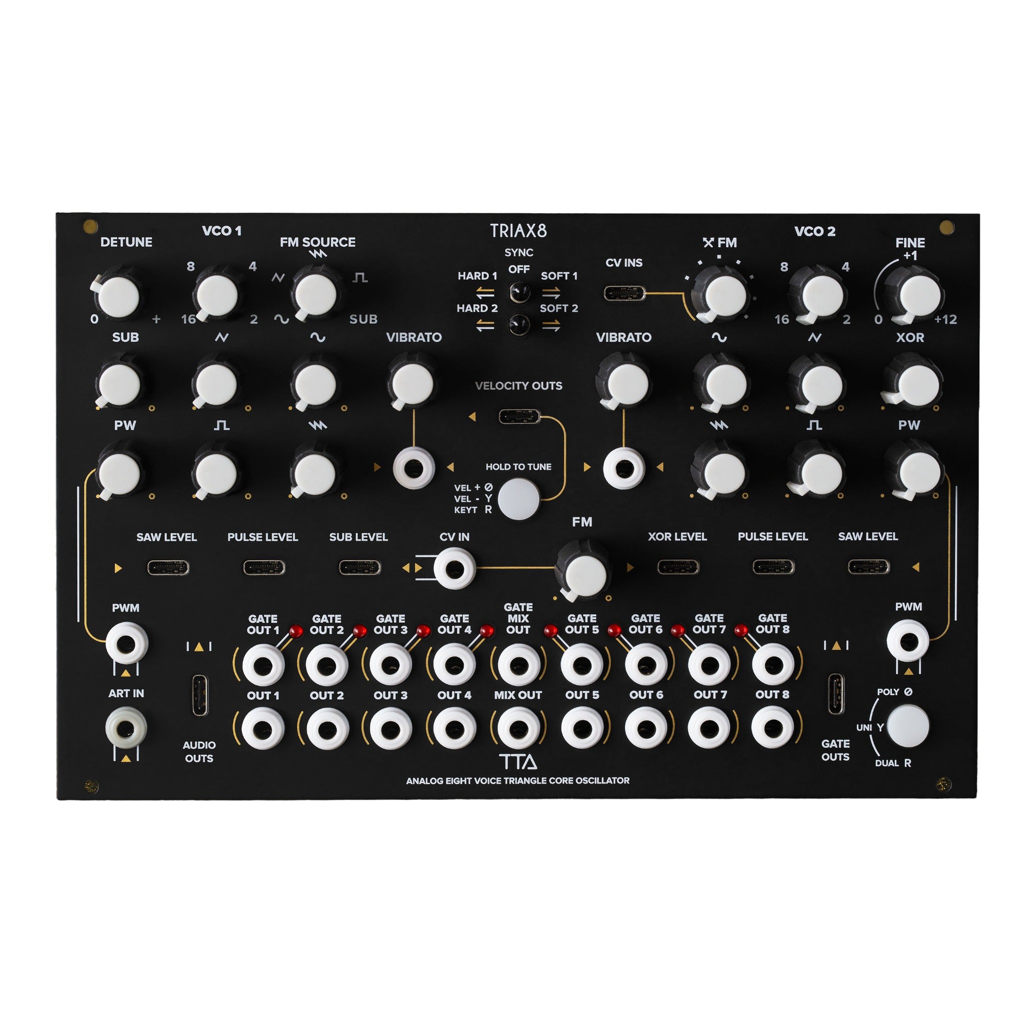 Tiptop Triax8 - Analog Eight-Voice Triangle Core Oscillator